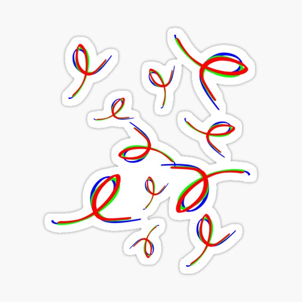 "Squiggle Birds -Red Green and Blue" Sticker for Sale by Jasper333 ...
