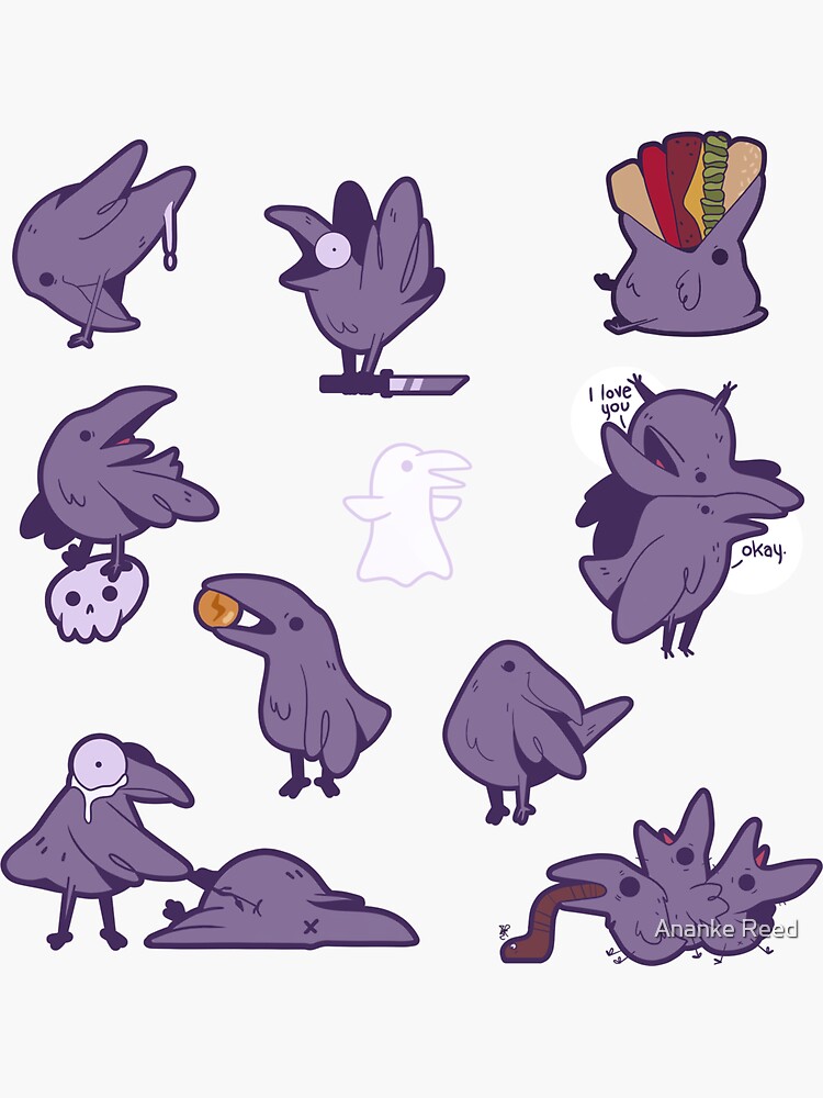 "Derpy Crow Set" Sticker for Sale by AnankeReed | Redbubble