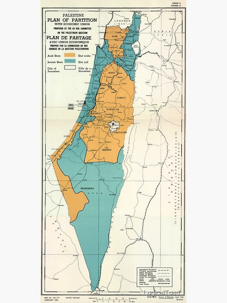 "Map of Palestine Plan of Partition with Economic Union" Poster by ...