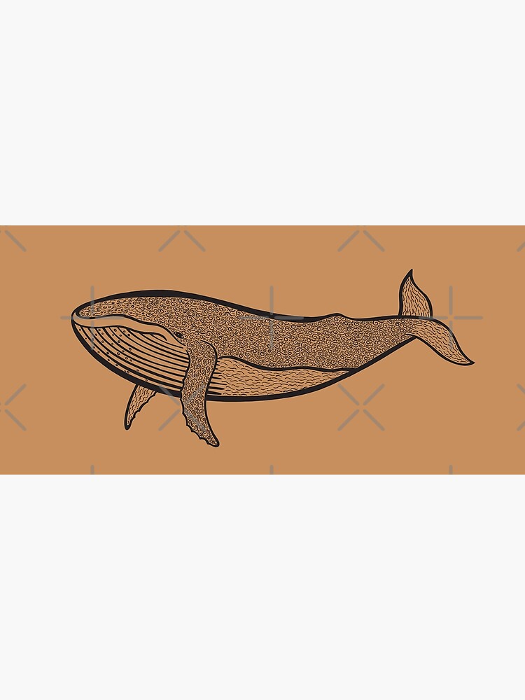Humpback Whale ink art drawing (on light brown) Premium Matte Vertical ...