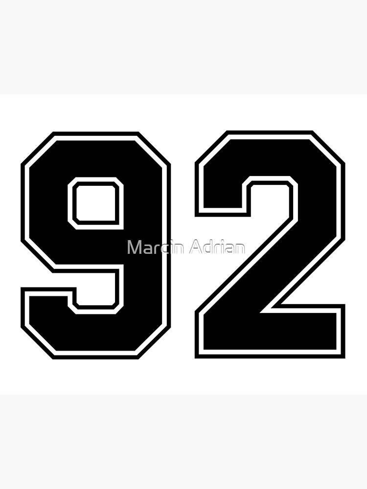 "92 American Football Classic Vintage Sport Jersey Number in black ...