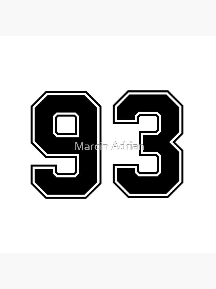 "93 American Football Classic Vintage Sport Jersey Number in black ...