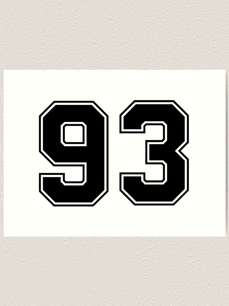 "93 American Football Classic Vintage Sport Jersey Number in black ...