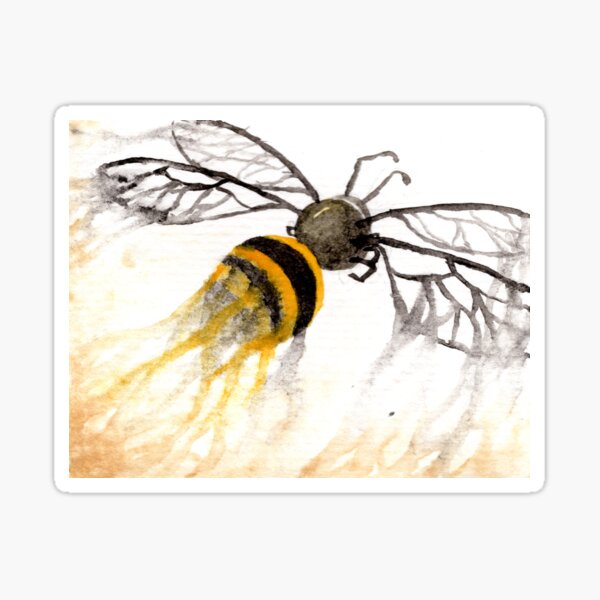 "watercolour smoke bee" Sticker for Sale by Elliesarty | Redbubble