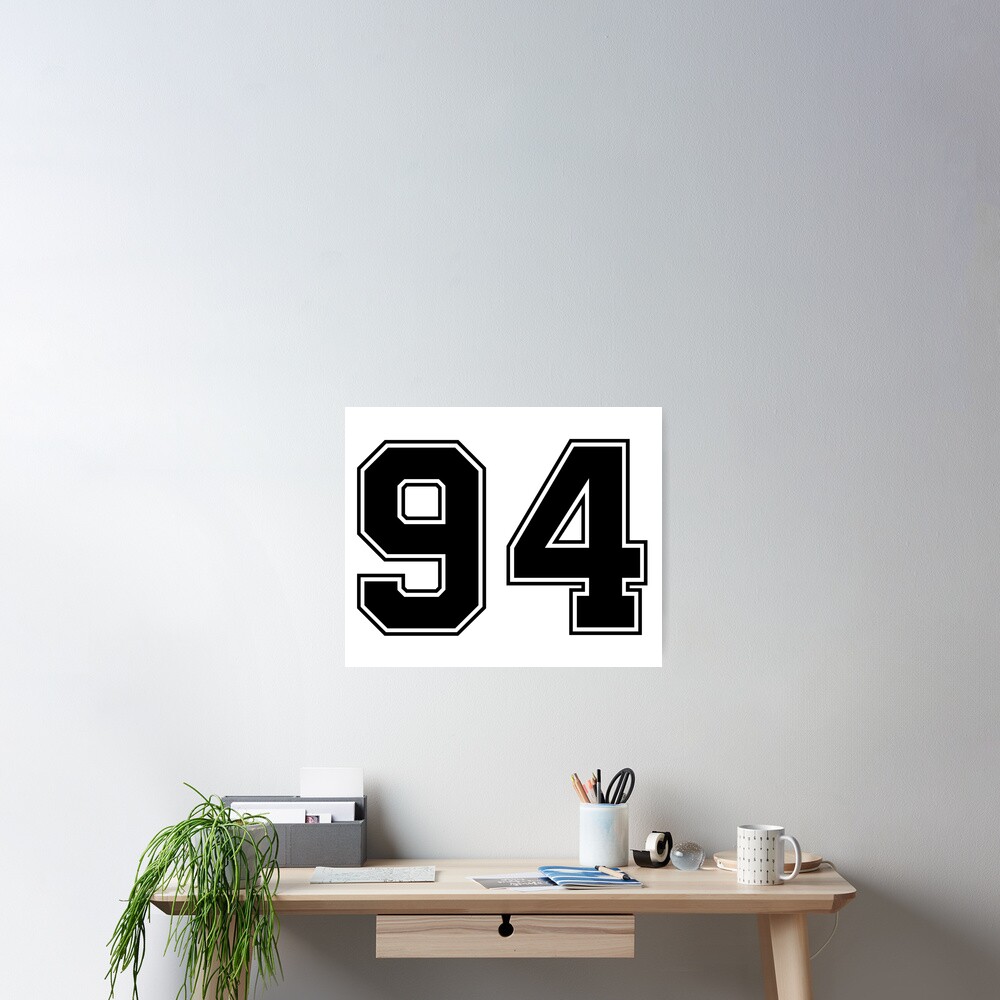 "94 American Football Classic Vintage Sport Jersey Number in black ...