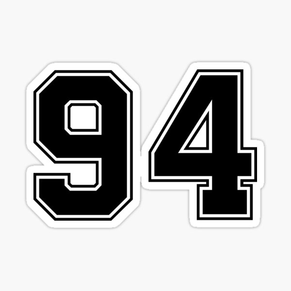 "94 American Football Classic Vintage Sport Jersey Number in black ...
