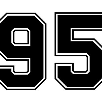 "95 American Football Classic Vintage Sport Jersey Number in black ...