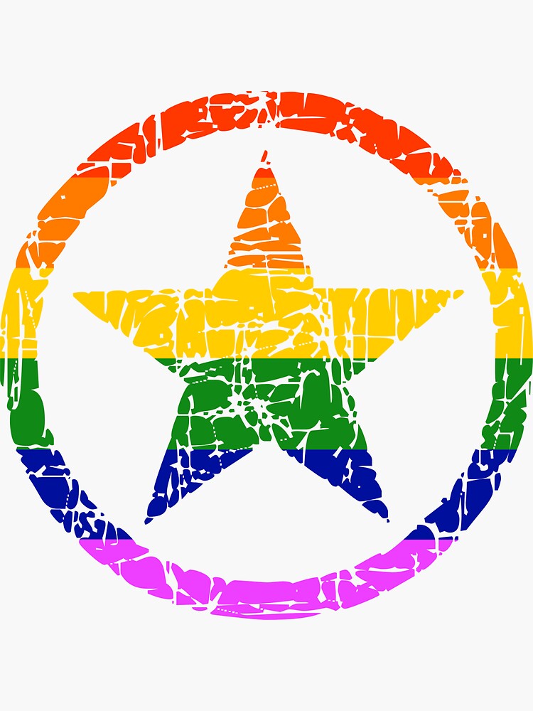 "LGBT Gay Pride star icon circle shape rainbow" Sticker for Sale by ...