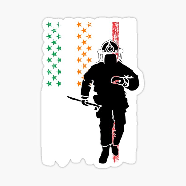 "Firefighter St. Patrick's Day Thin Red Line Shamrock Irish American ...