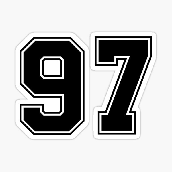 "97 American Football Classic Vintage Sport Jersey Number in black ...