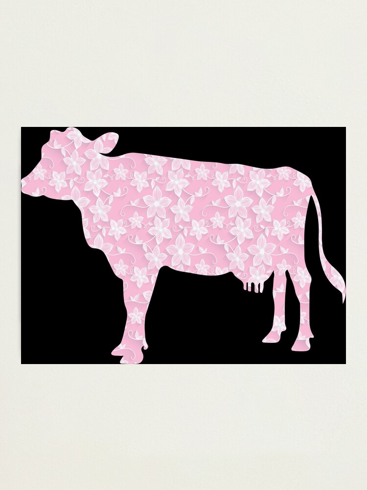 Lámina fotográfica «Diseño blanco de la flor de la vaca rosada - ideas ...