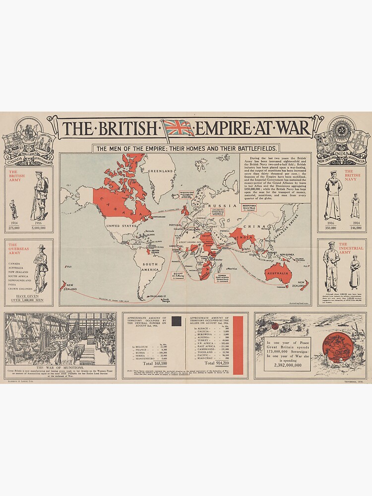 "Vintage British Empire World Map (1916)" Sticker for Sale by ...
