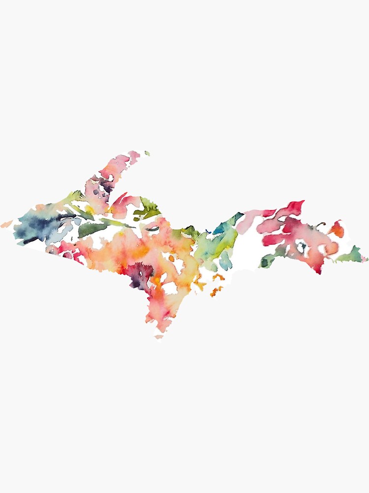 "Floral Upper Peninsula " Sticker for Sale by hsards58 | Redbubble