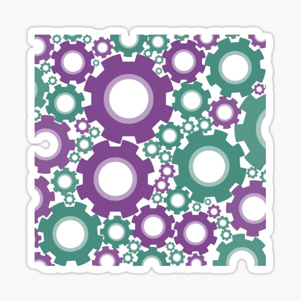 "A Cog design in modern colours" Sticker by cmphotographs | Redbubble