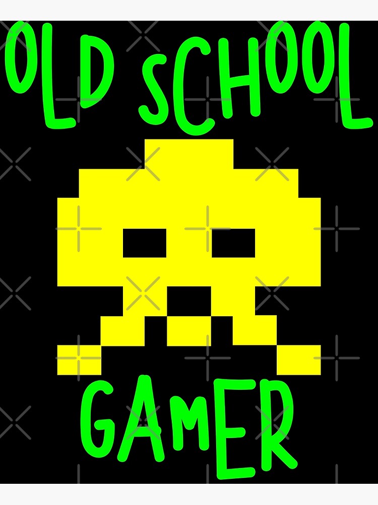 "Old School Gamer Old Games Pixel Gamer" Photographic Print by NixBob ...