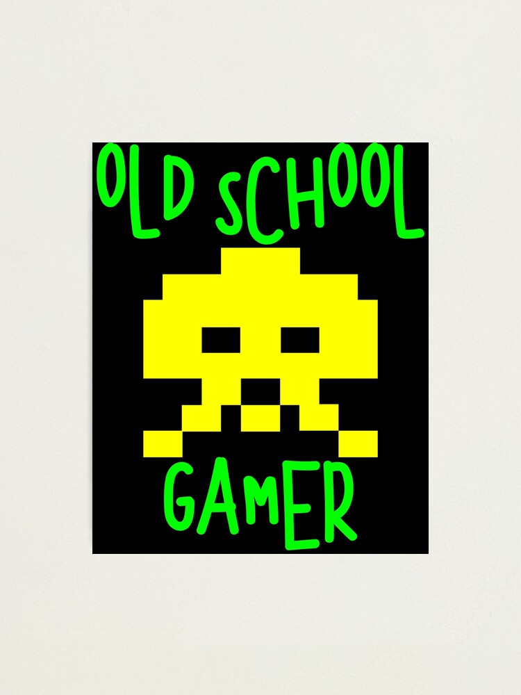 "Old School Gamer Old Games Pixel Gamer" Photographic Print by NixBob ...