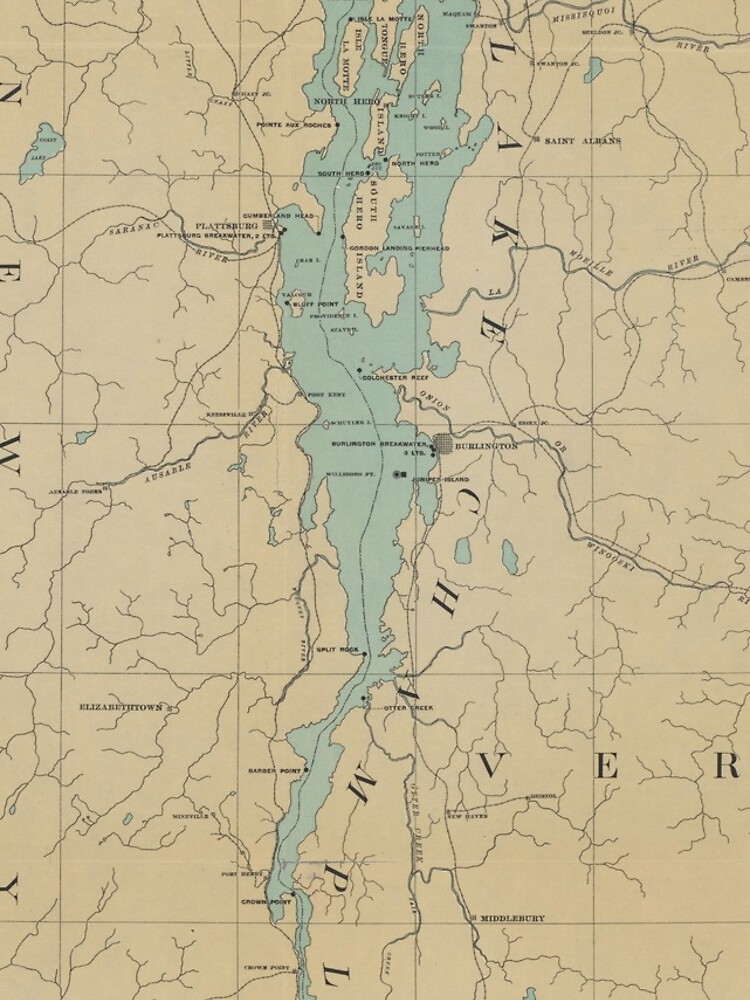 "Vintage Lake Champlain Lighthouse Map (1896)" iPhone Case for Sale by BravuraMedia | Redbubble