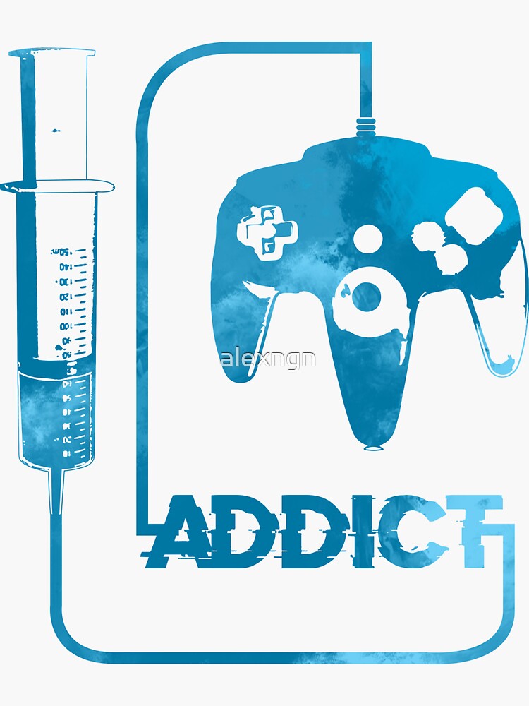 "Gaming Gamer Addict Addiction TShirt Gift" Sticker for Sale by alexngn ...
