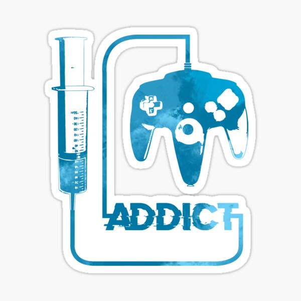"Gaming Gamer Addict Addiction TShirt Gift" Sticker for Sale by alexngn ...