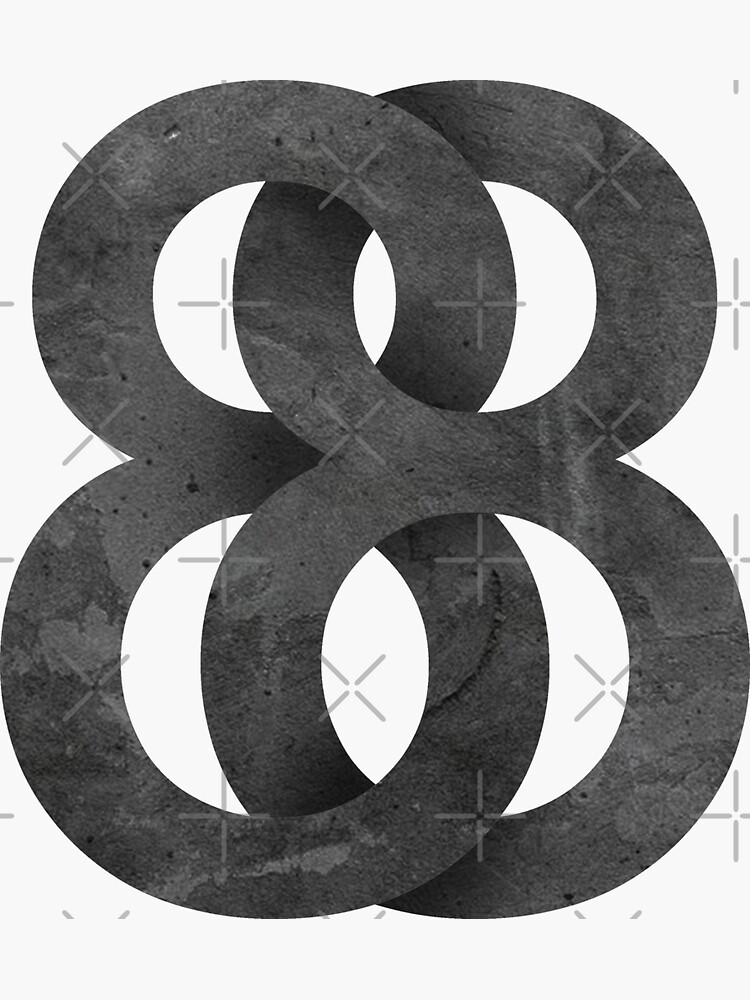"88 the crossed eights" Sticker by AsKartongs | Redbubble