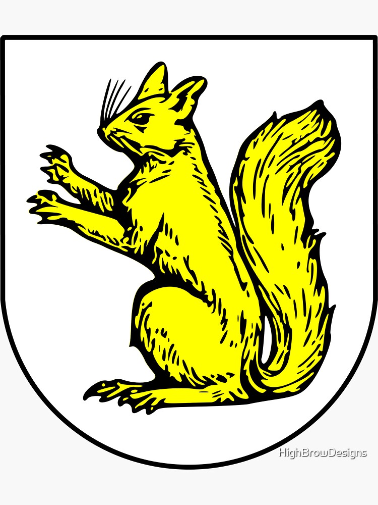 "Squirrel Coat of Arms on Shield White" Sticker for Sale by ...