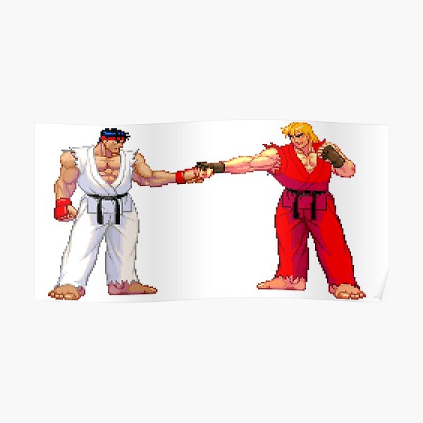 "3rd Strike Ryu and Ken fist bump" Poster by TheOTrain | Redbubble