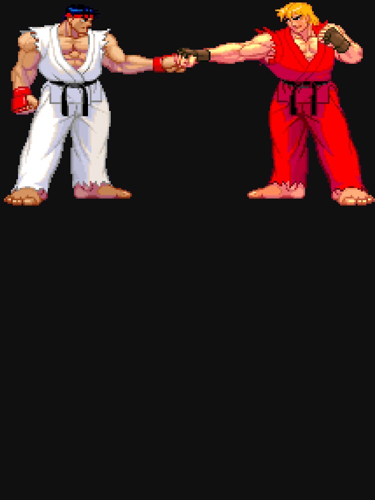 "3rd Strike Ryu and Ken fist bump" T-shirt for Sale by TheOTrain ...