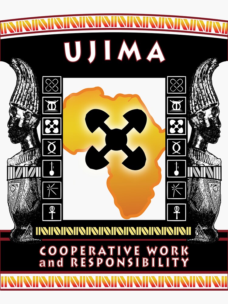 "Nguzo Saba UJIMA" Sticker for Sale by shop18esAFRAM | Redbubble