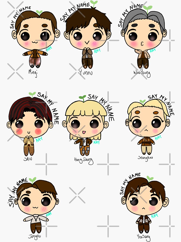 "Chibi Ateez" Sticker for Sale by ohgeezokay | Redbubble