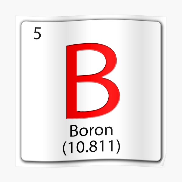 "Chemical periodic table style tile B Boron" Poster by funkyworm ...