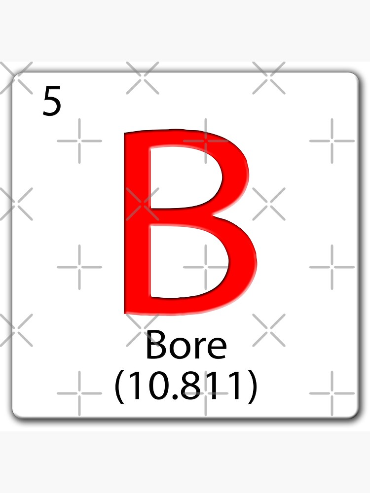 "Chemical periodic table style tile B Bore (French / Francais)" Poster ...