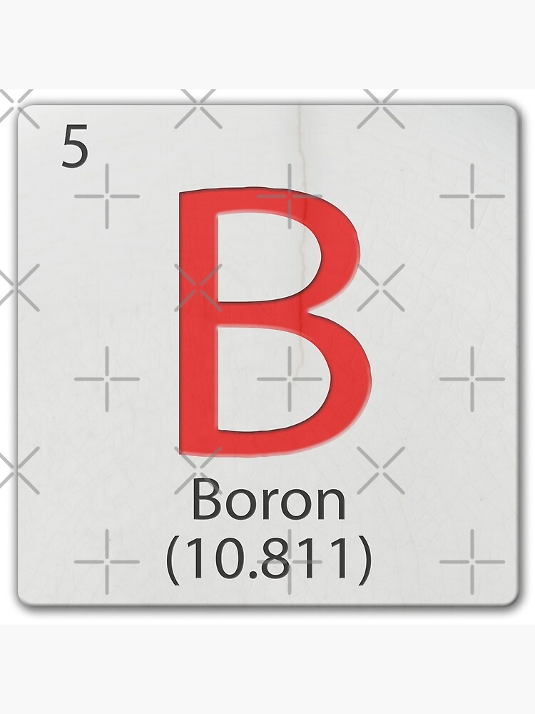 "Chemical periodic table style tile B Boron with ceramic style cracks ...