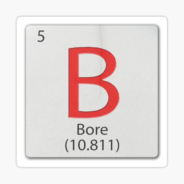 "Chemical periodic table style tile B Bore (Francais / French) with ...