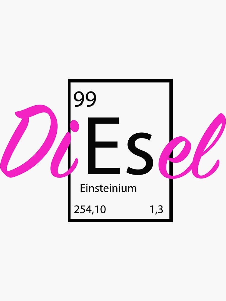 "Diesel Periodic Table Text Design" Sticker for Sale by KleinJenny ...