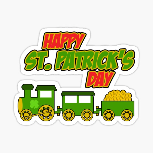 Pegatina «Día de San Patricio de Irlanda Tren de vacaciones para niños ...