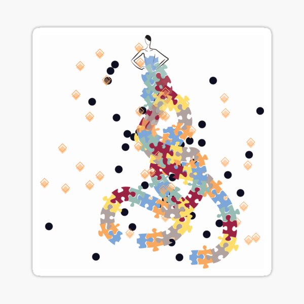 "Color puzzle pieces " Sticker by navitalidesign | Redbubble