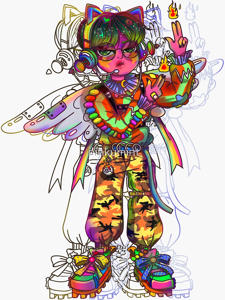 "fire guns" Sticker by pinkumint | Redbubble