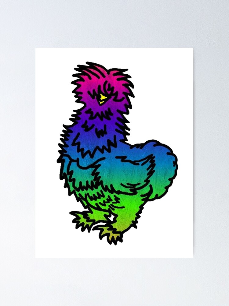 "Psychedelic Silkie Chicken" Poster by imphavok | Redbubble