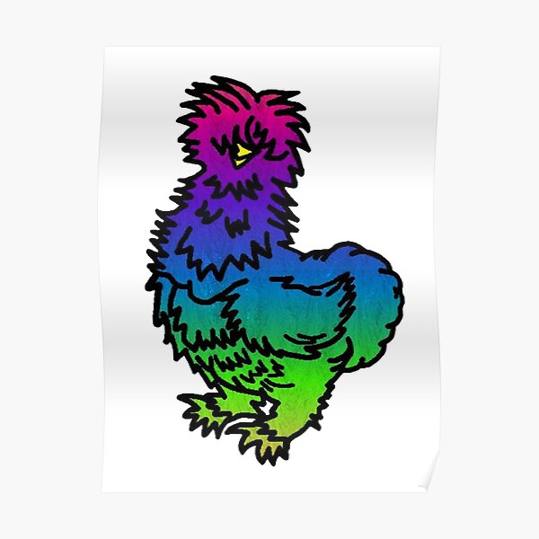 "Psychedelic Silkie Chicken" Poster by imphavok | Redbubble