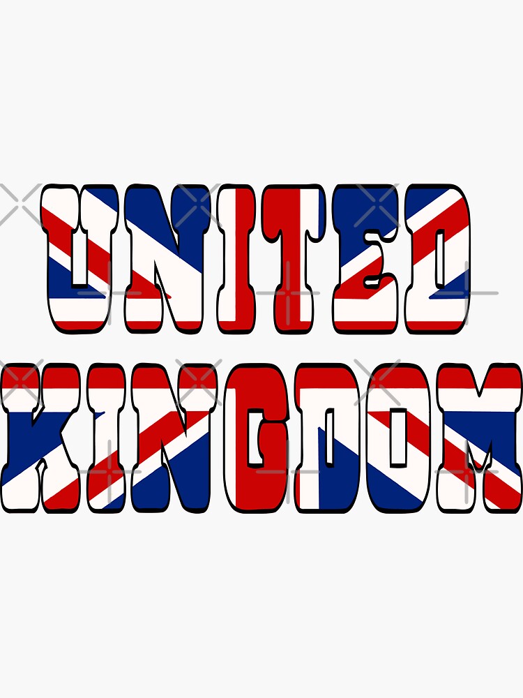 "United Kingdom UK Font with Flag" Sticker for Sale by Havocgirl ...