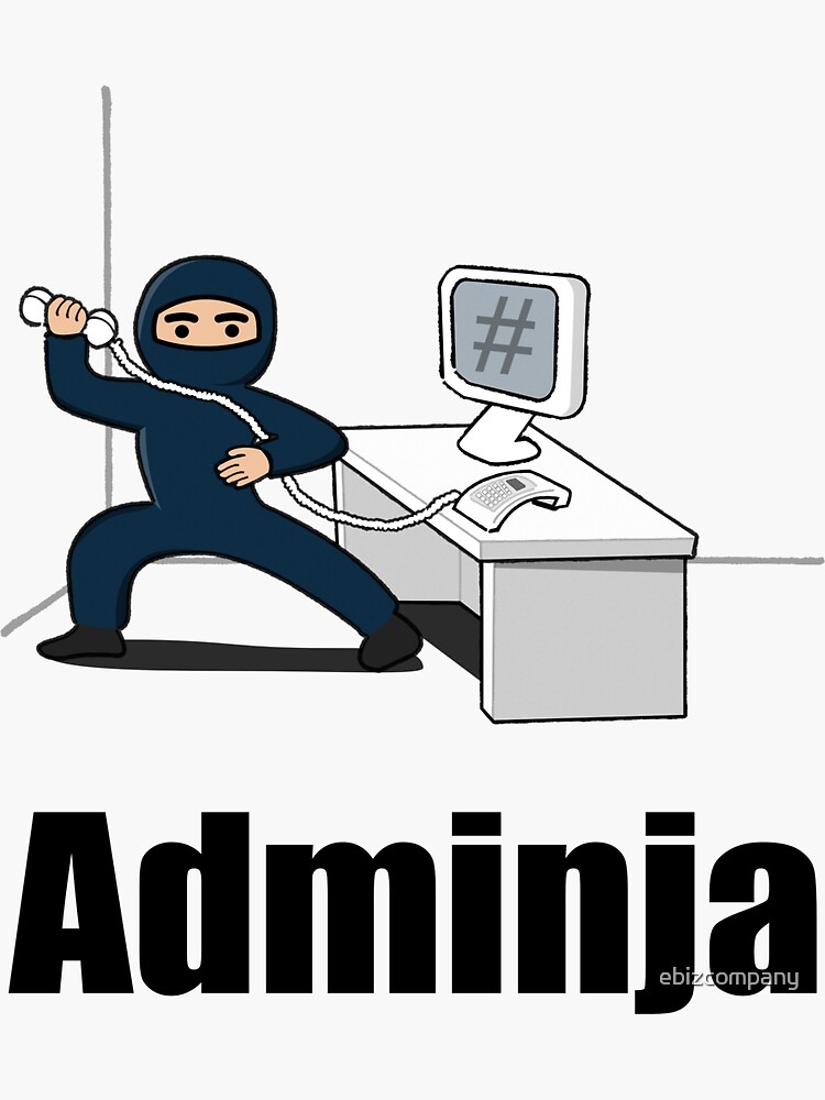 "Admin Funny Adminja" Sticker by ebizcompany | Redbubble