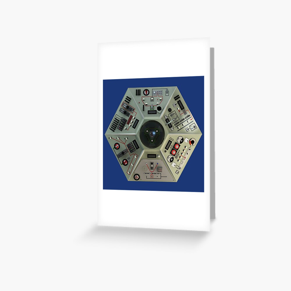 "3rd Doctor's Console - plan view" Greeting Card for Sale by ...