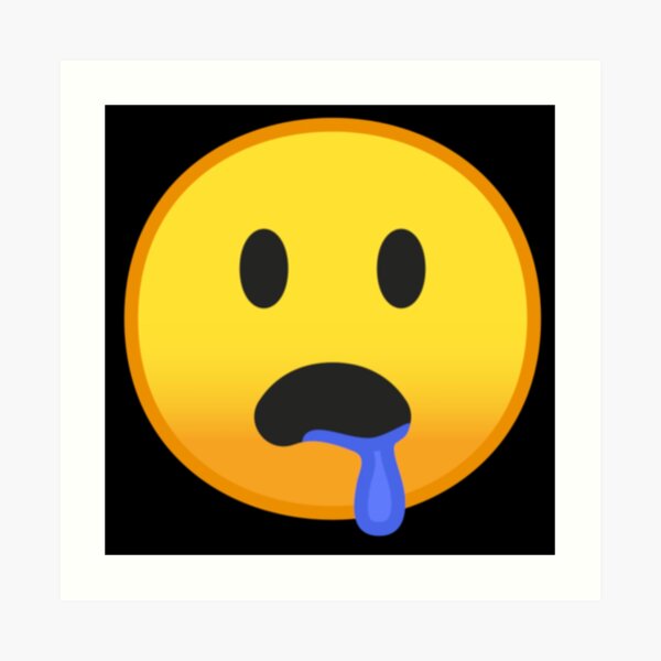 "Drooly Face Emoji" Art Print by FantasySkyArt | Redbubble