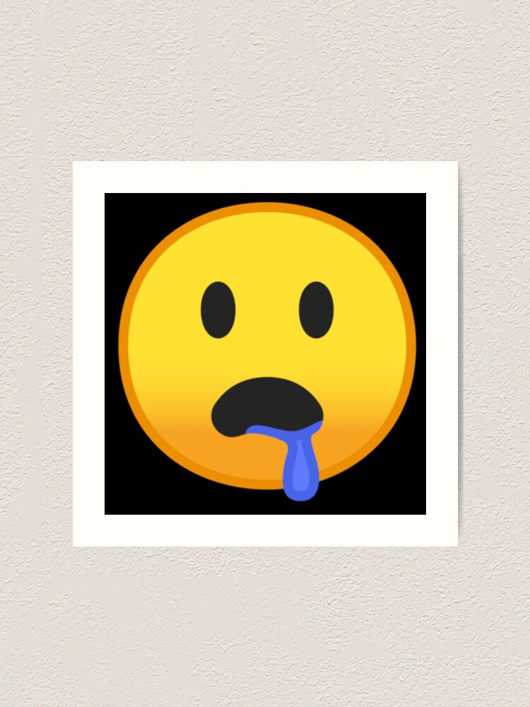"Drooly Face Emoji" Art Print by FantasySkyArt | Redbubble