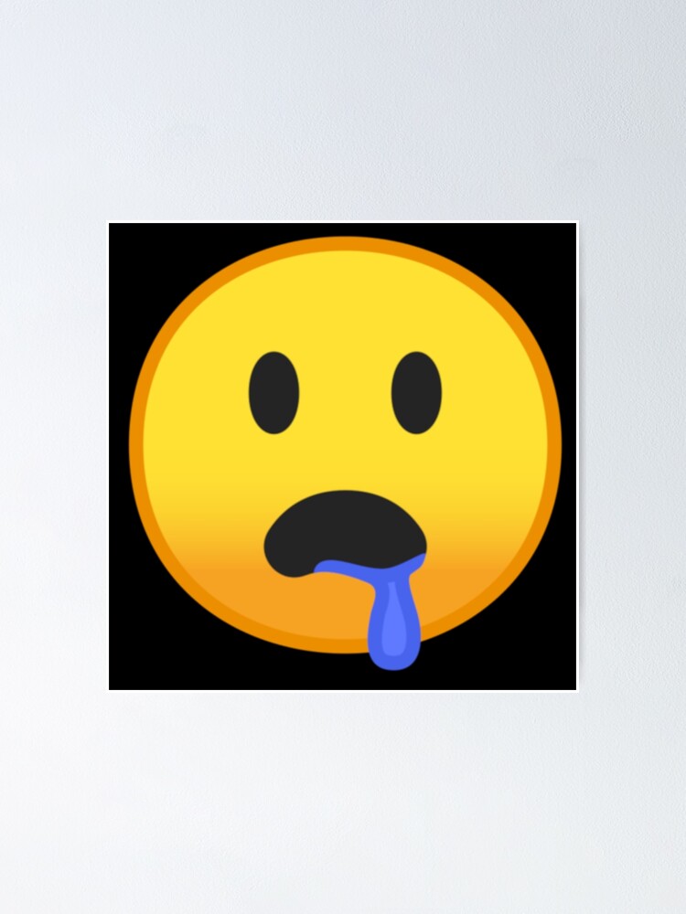 "Drooly Face Emoji" Poster for Sale by FantasySkyArt | Redbubble