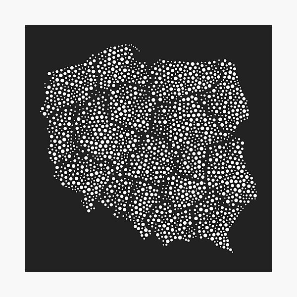 "Map of Poland Polka Dot, Polska, Poland Map" Photographic Print by ...