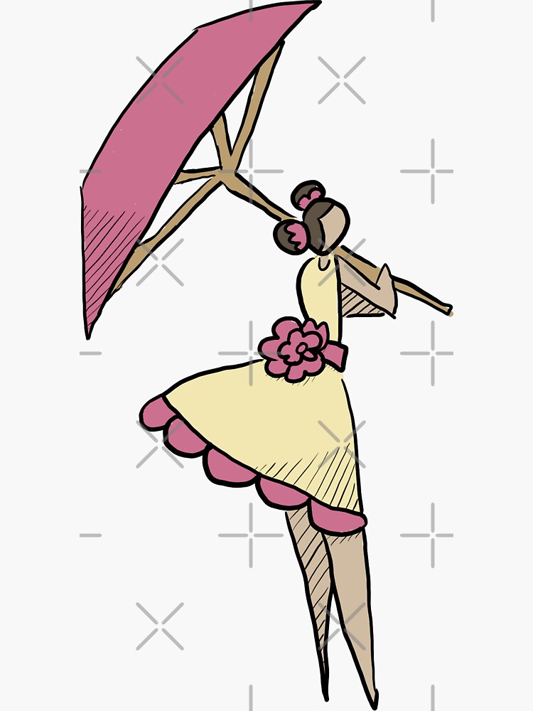 "Parasol Girl" Sticker for Sale by Thatsmallbee | Redbubble