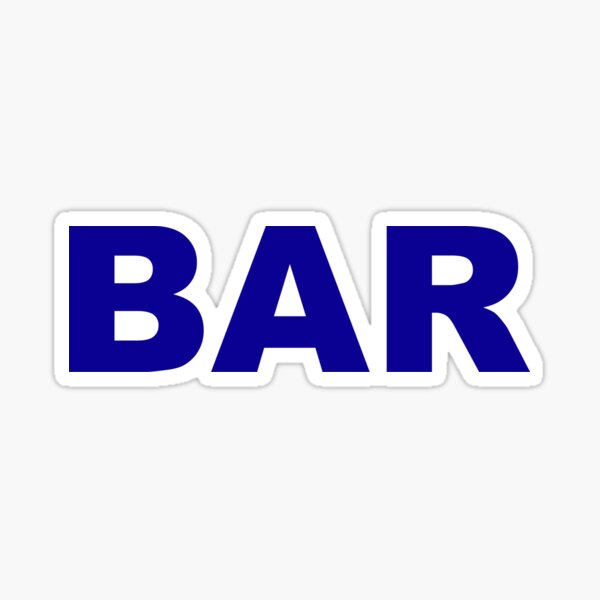 "Bar" Sticker for Sale by sophiaredolfi | Redbubble