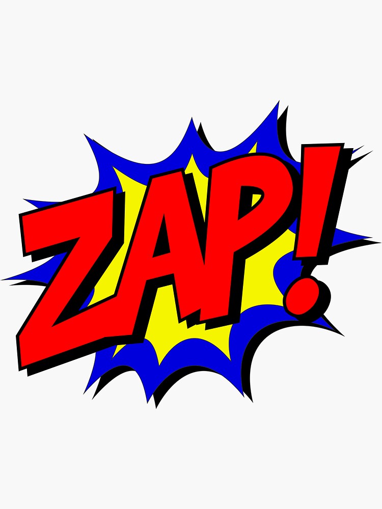 "Funny Vintage Comic Book Style Sound Effect Zap " Sticker for Sale by ...