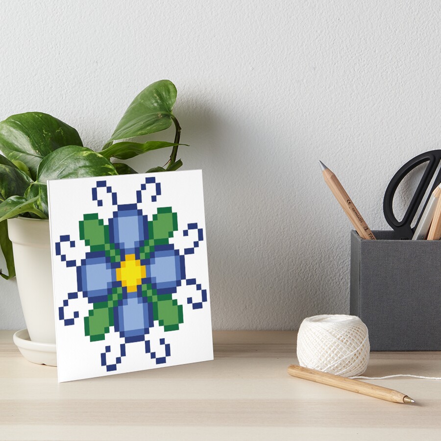 "Blue Flower Pixel Art" Art Board Print by FioDigitalShop | Redbubble